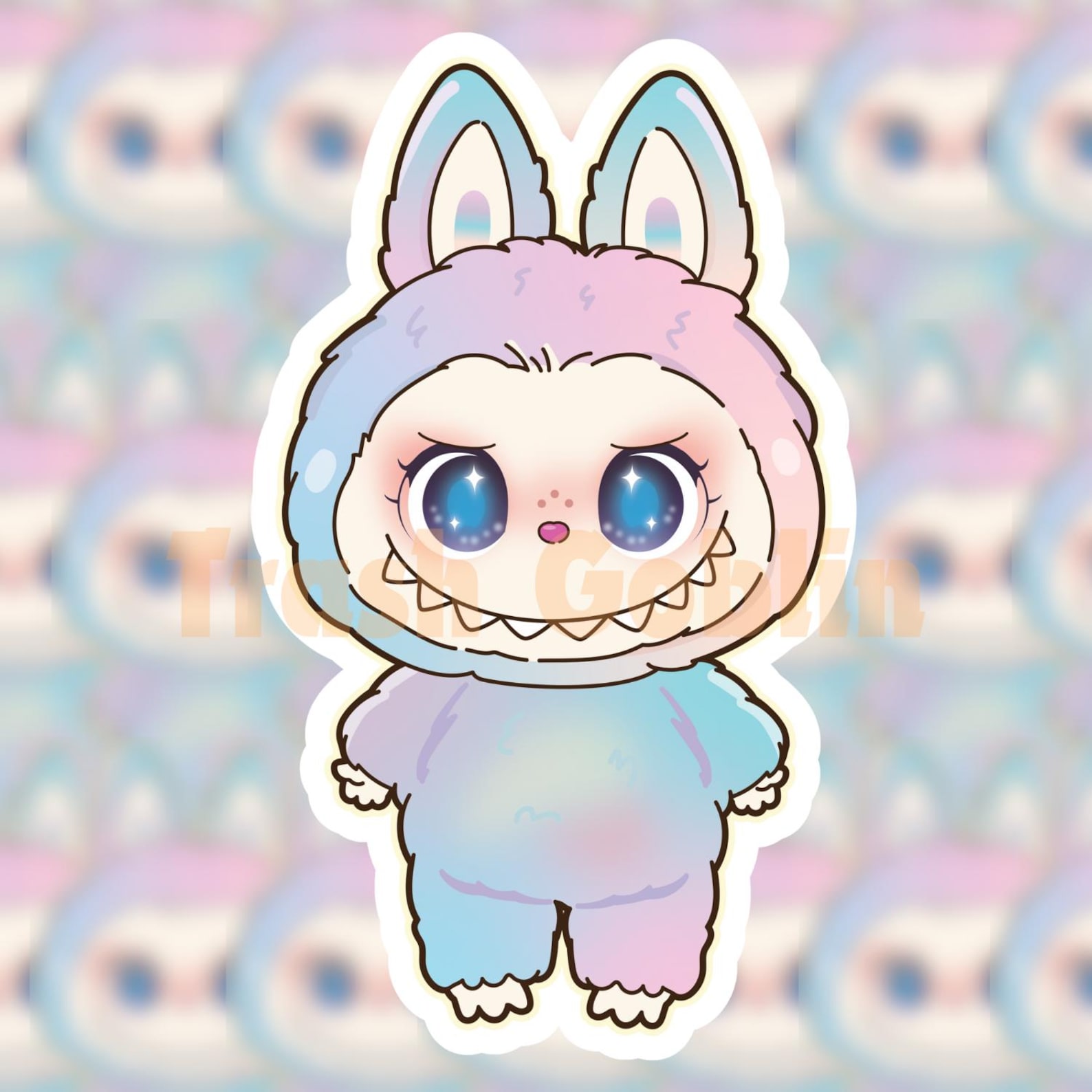 Pastel Rainbow Labubu Sticker - Etsy