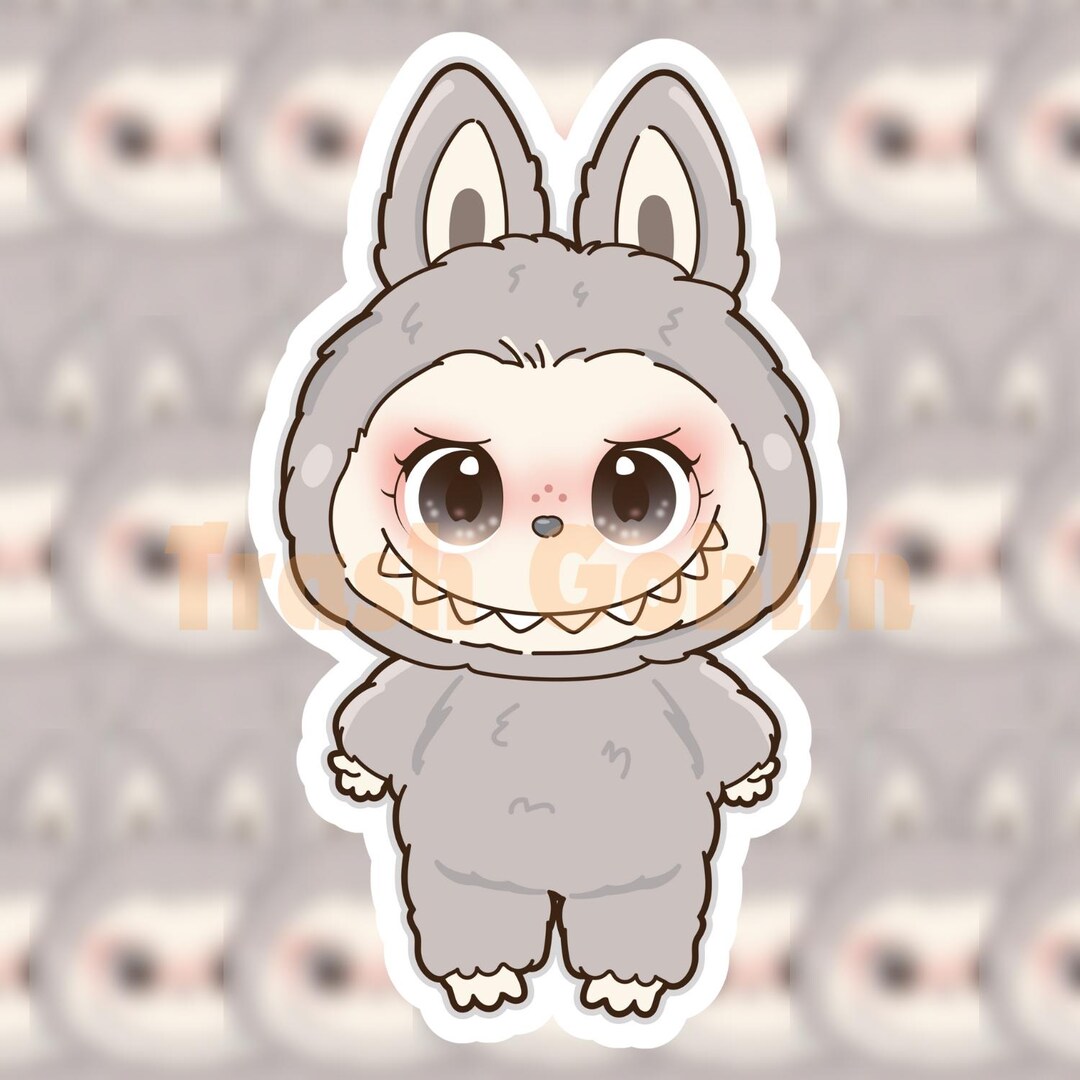 Grey Labubu Sticker - Etsy
