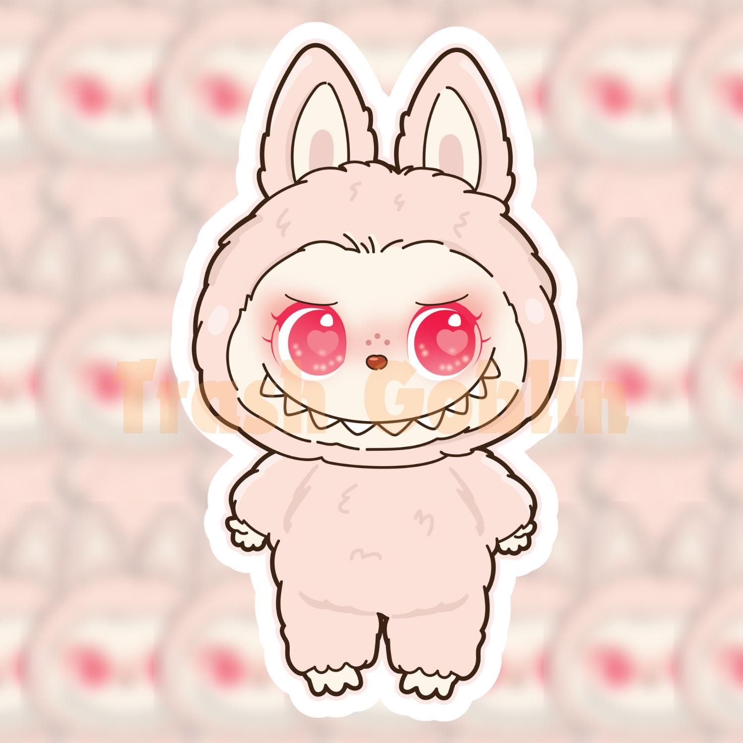 Baby Pink Labubu Sticker - Etsy