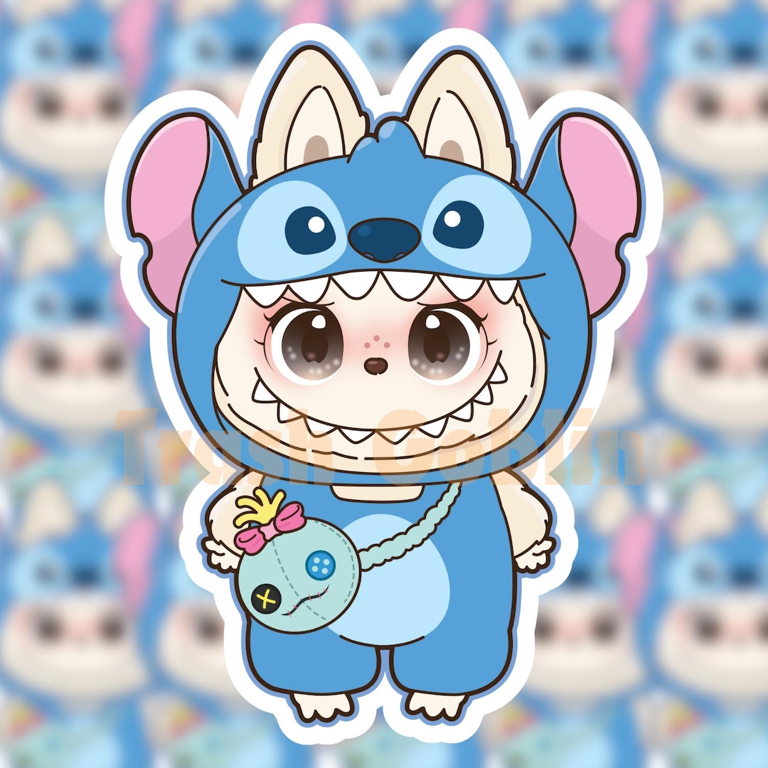 Stitch and Scrump Labubu Sticker - Etsy