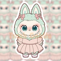 Cream Labubu Sticker - Etsy