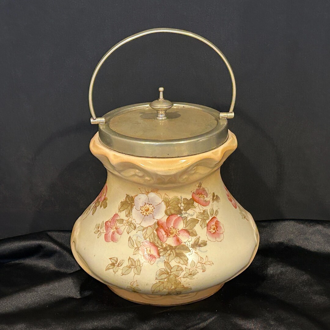 Antique Crown Devon Biscuit Barrel Jar 6 5/8" - Etsy