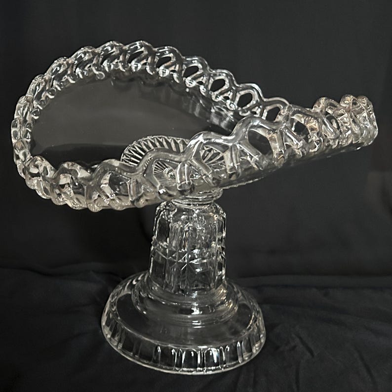Antique EAPG Lace Edge Glass Banana Boat Fruit Bowl 1890s 11 1/8" - Etsy