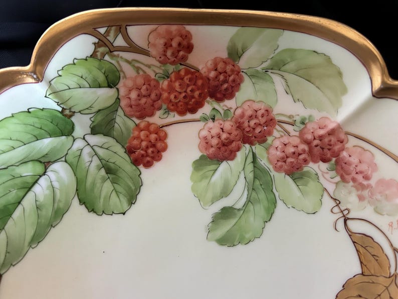 Vintage Richard Ginori Porcelain Bowl: Hand-painted Berry Design ...