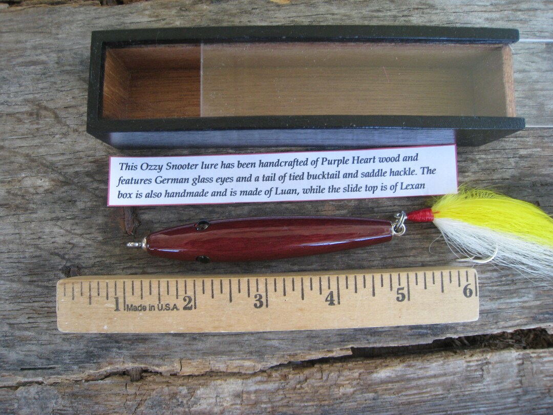 Vintage Fishing Style Lure and Box OZZYLURE Handcrafted Lure and Box ...