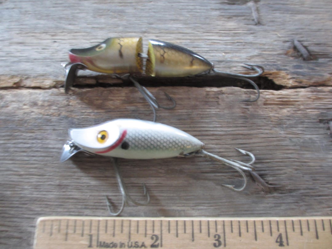 Vintage Fishing Lure /2 Heddon River Runts/ 1 9330 Jointed Pikie Scale ...