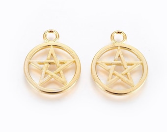 Gold Pentagram Pendant - Etsy