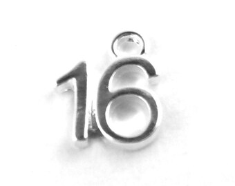 Number 16 Charm | Etsy