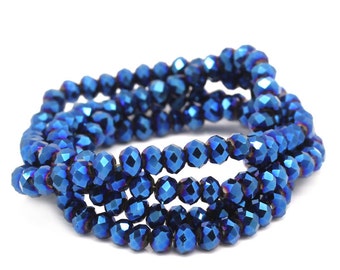 Metallic Blue Beads | Etsy