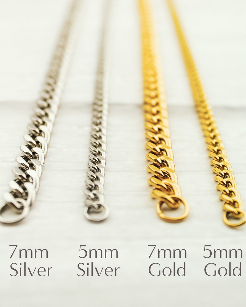 Gold Plated Stainless Steel Curb Chain Necklace - 5mm/7mm Link Chain - Etsy