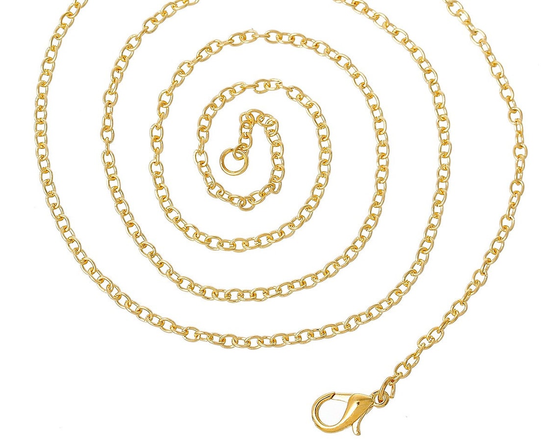 12pcs 18 Inch Gold Plated Necklace Chain Necklace Wholesale | Etsy