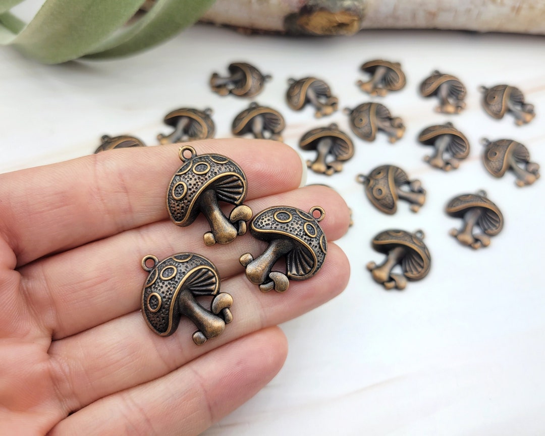 20pcs Red Copper Mushroom Pendants - Mushroom Charms - Toadstool - Cottagecore -fairycore - Etsy