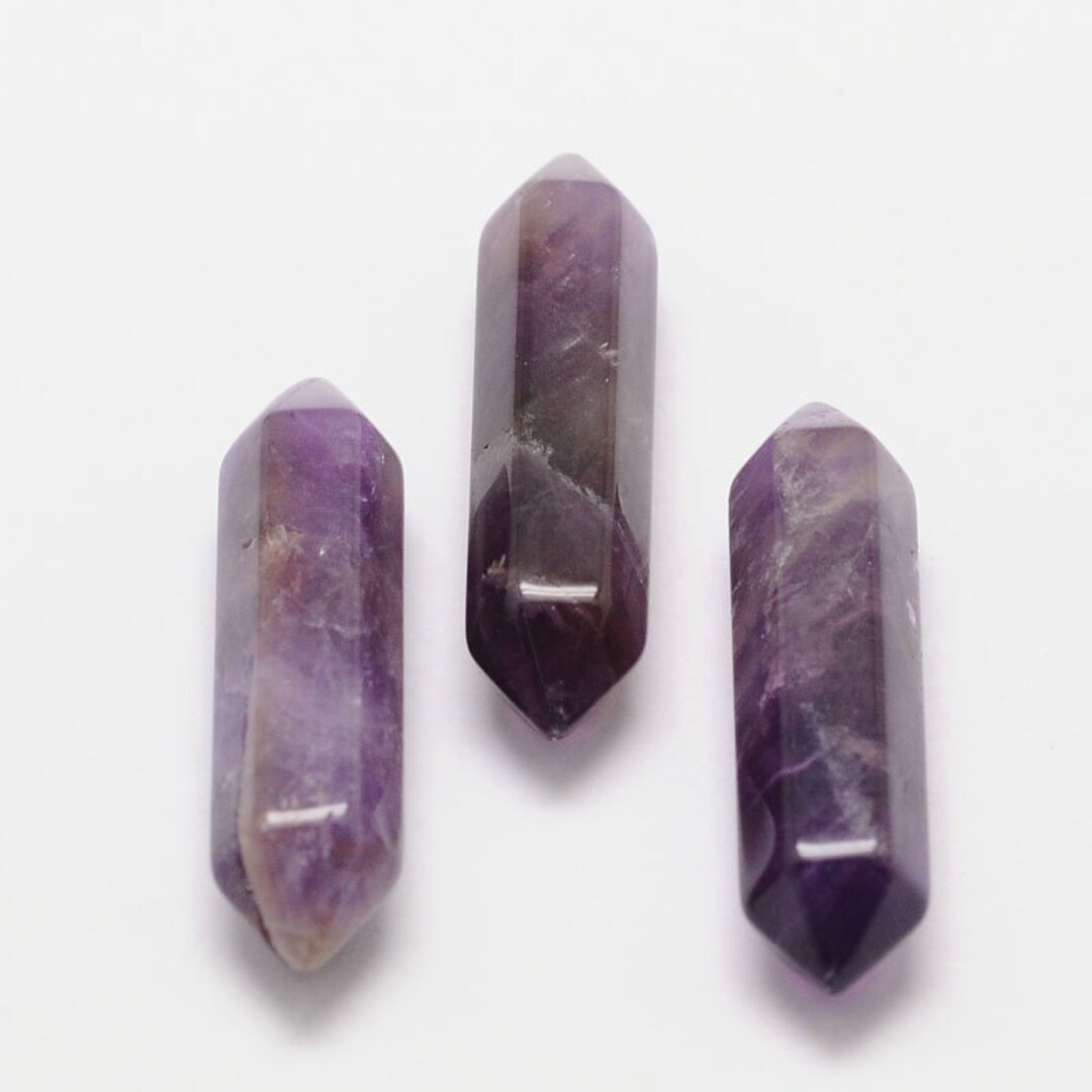 Amethyst Double Point Crystal: Polished Gemstone Pendulum (30mm) - Etsy
