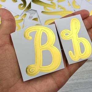 Gold Cursive Letter Stickers: Foil Alphabet Decals - Etsy