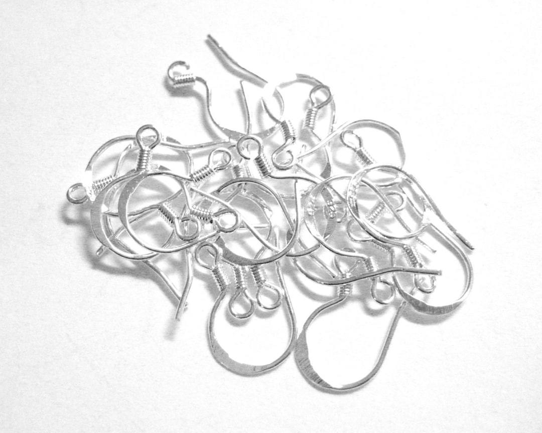 Sterling Silver Earring Hooks With Coil - 4pcs (17mm) - Etsy