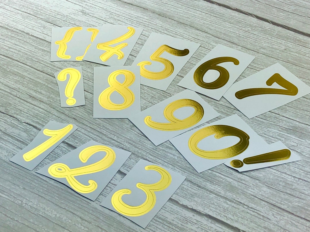 Gold Number & Symbol Stickers: Scrapbook Embellishments - Etsy