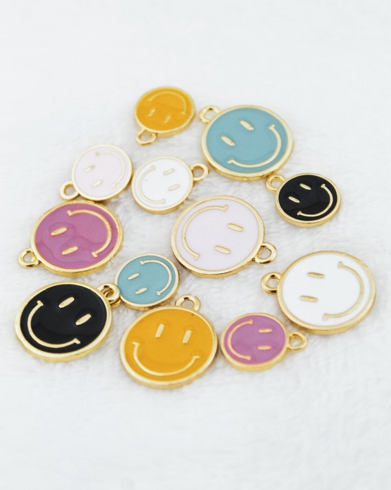 10pcs Enamel Smiley Face Charms Happy Smile Charm - Etsy