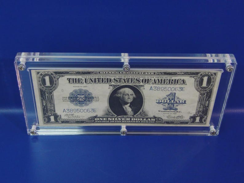Silver Certificate Pre 1929 Acrylic Note Holder Large Frame Money ...