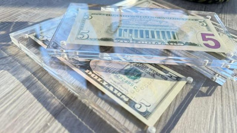Single Bank Note Magnet Clear Acrylic Frame Money Holder Currency ...