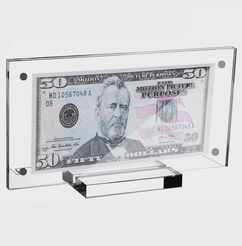 Acrylic Dollar Bill Frame 4 Pack Magnetic Currency Display Frame With ...