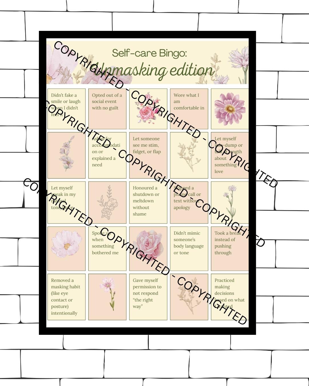 Burnout & Unmasking Bingo Card Bundle | Neurodivergent Self-care ...