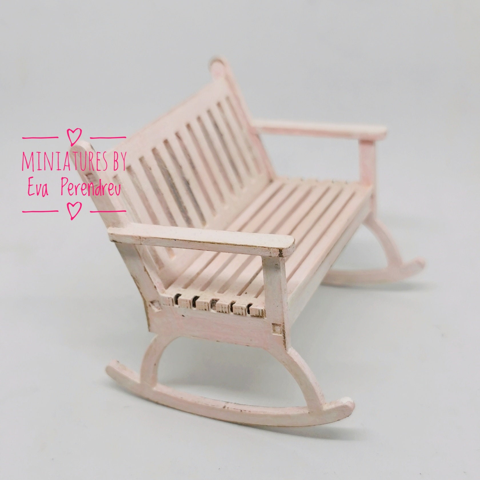 Miniature Double Wooden Rocking Bench for Dollhouse or Doll - Etsy