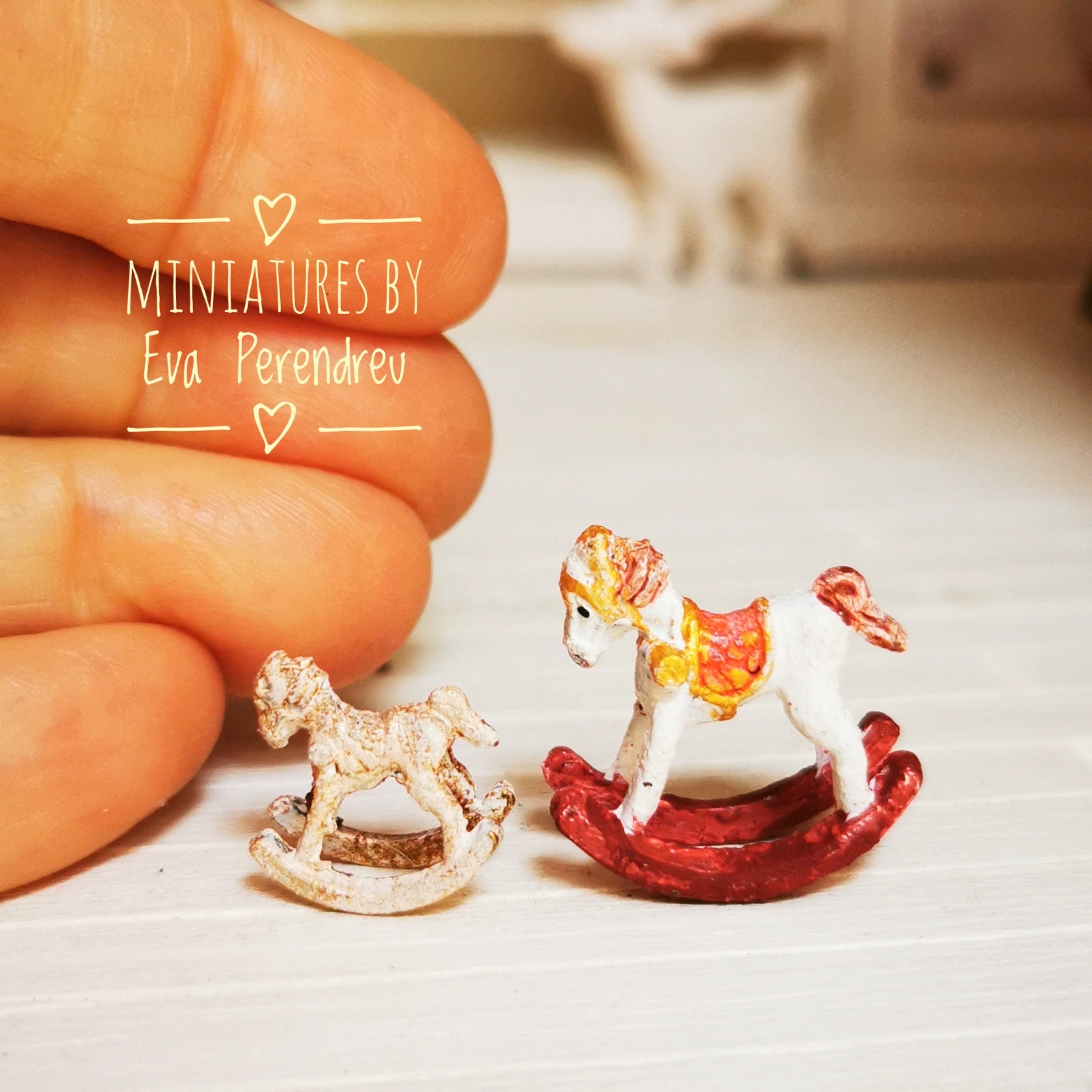 Small Miniature Rocking Horse for Dollhouse - Etsy