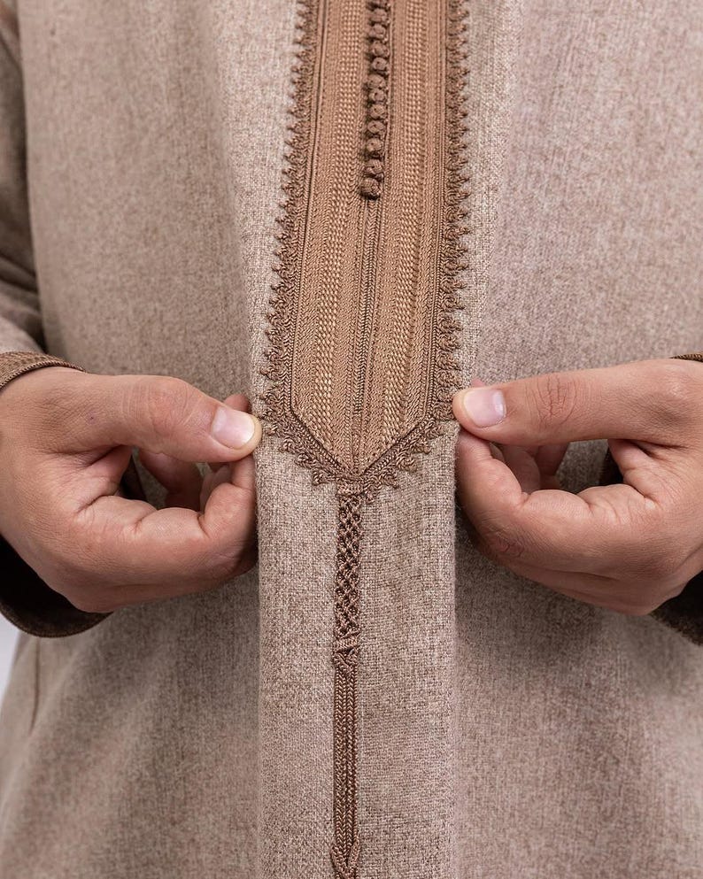 Handmade Moroccan Wool Djellaba for Men – Hooded Long Caftan for Winter ...