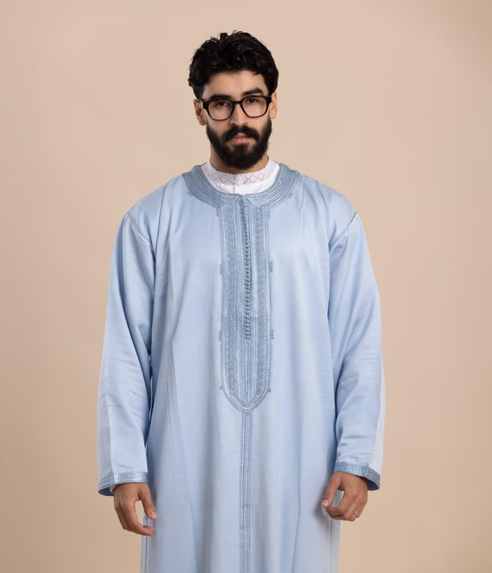 Moroccan Handmade Royal Blue Kaftan Wool Luxury Men's Wedding Outfit ...