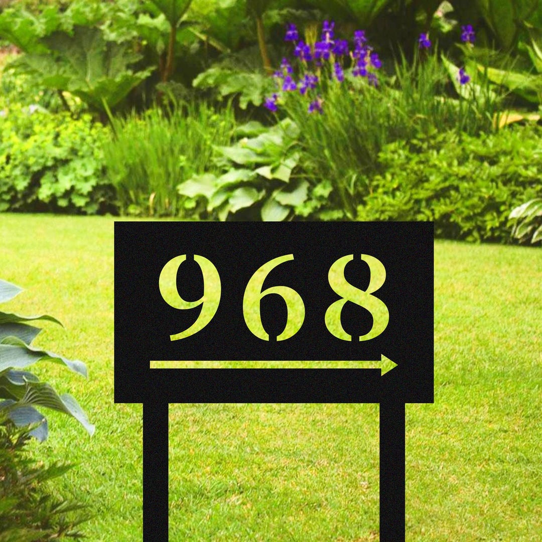 Personalized Metal House Number Sign With Stake,custom Address Number ...