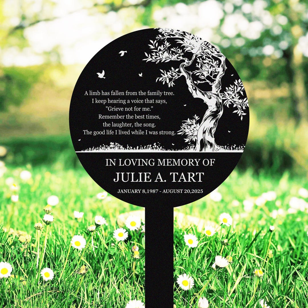 Custom Memorial Metal Tree Stake,planted in memory of Sign,tree Plaque ...