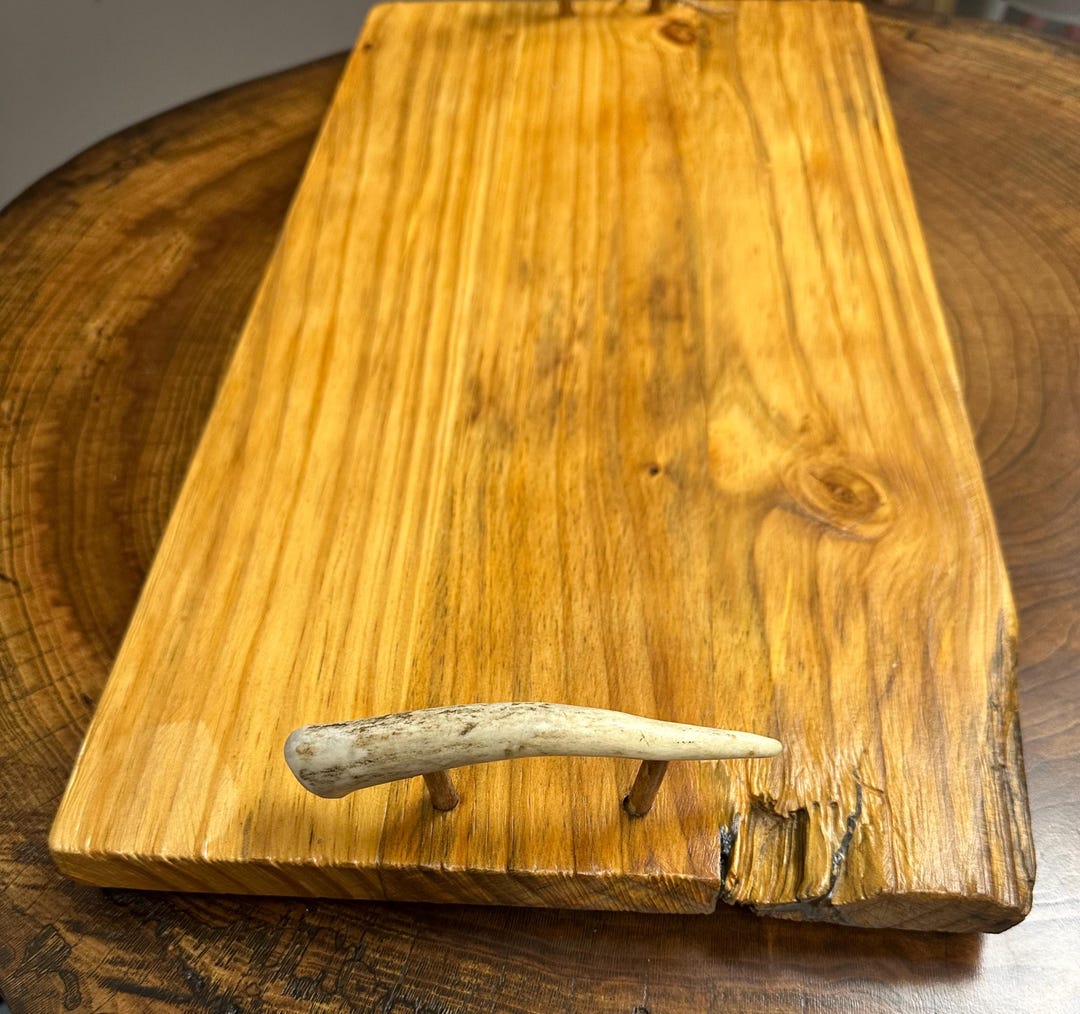 Serving Tray - Repurposed Freight Train Wood (yellow Pine) With Deer ...