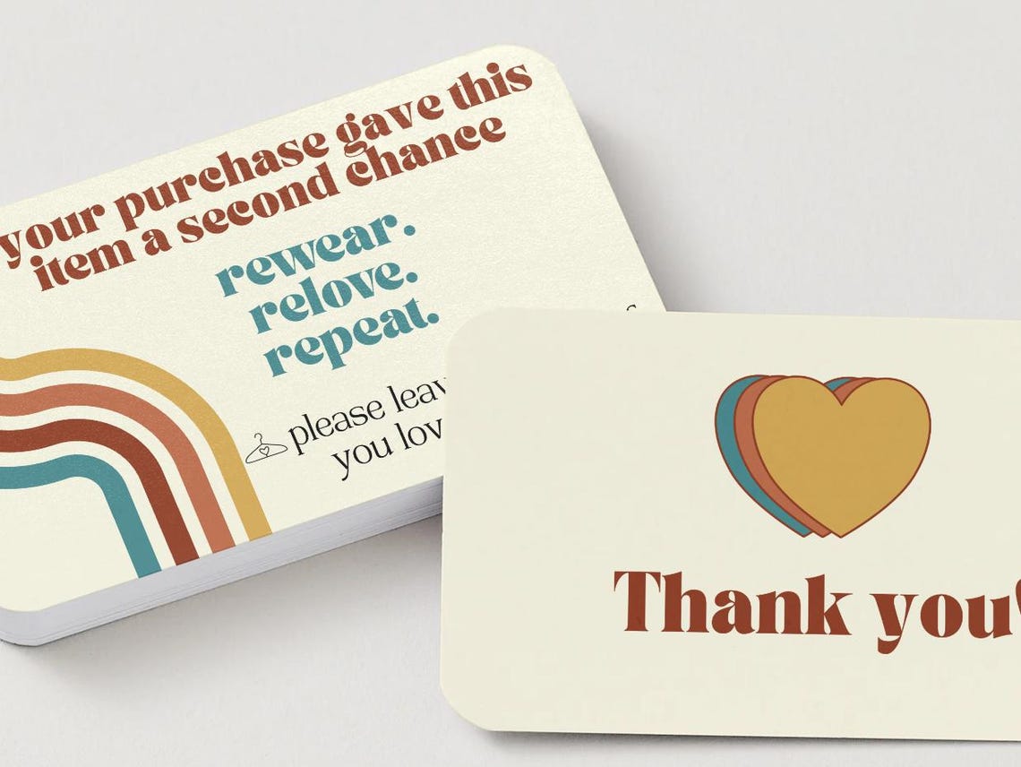 Printable Reseller Thank You Card Insert – Minimalist Business Card ...