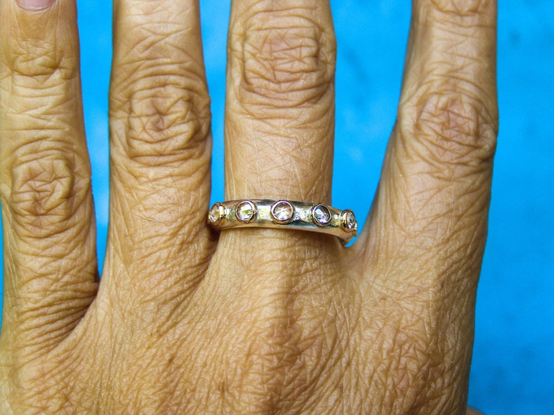 Silver Sterling Ring, Anniversary Rings, Silver and Gold Ring , White ...
