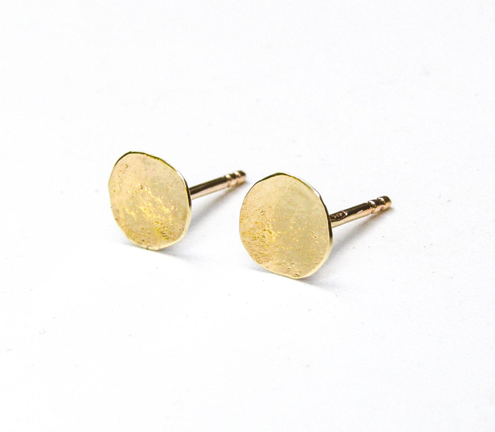 Solid Gold Earrings Gold Stud Earring. Stud Earrings. 14k - Etsy