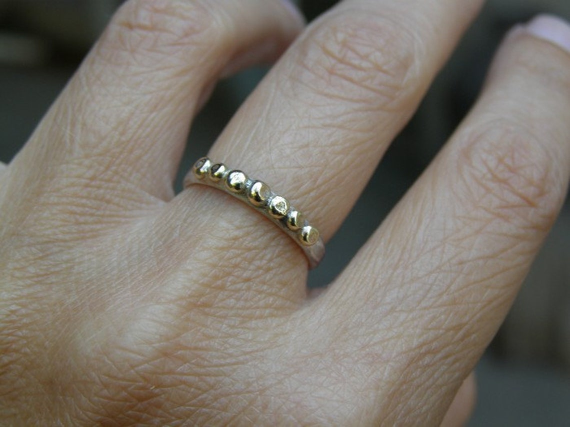 Stackable Gold Dots Rings, Gold Ring, Wedding Bands, Anniversary Rings ...
