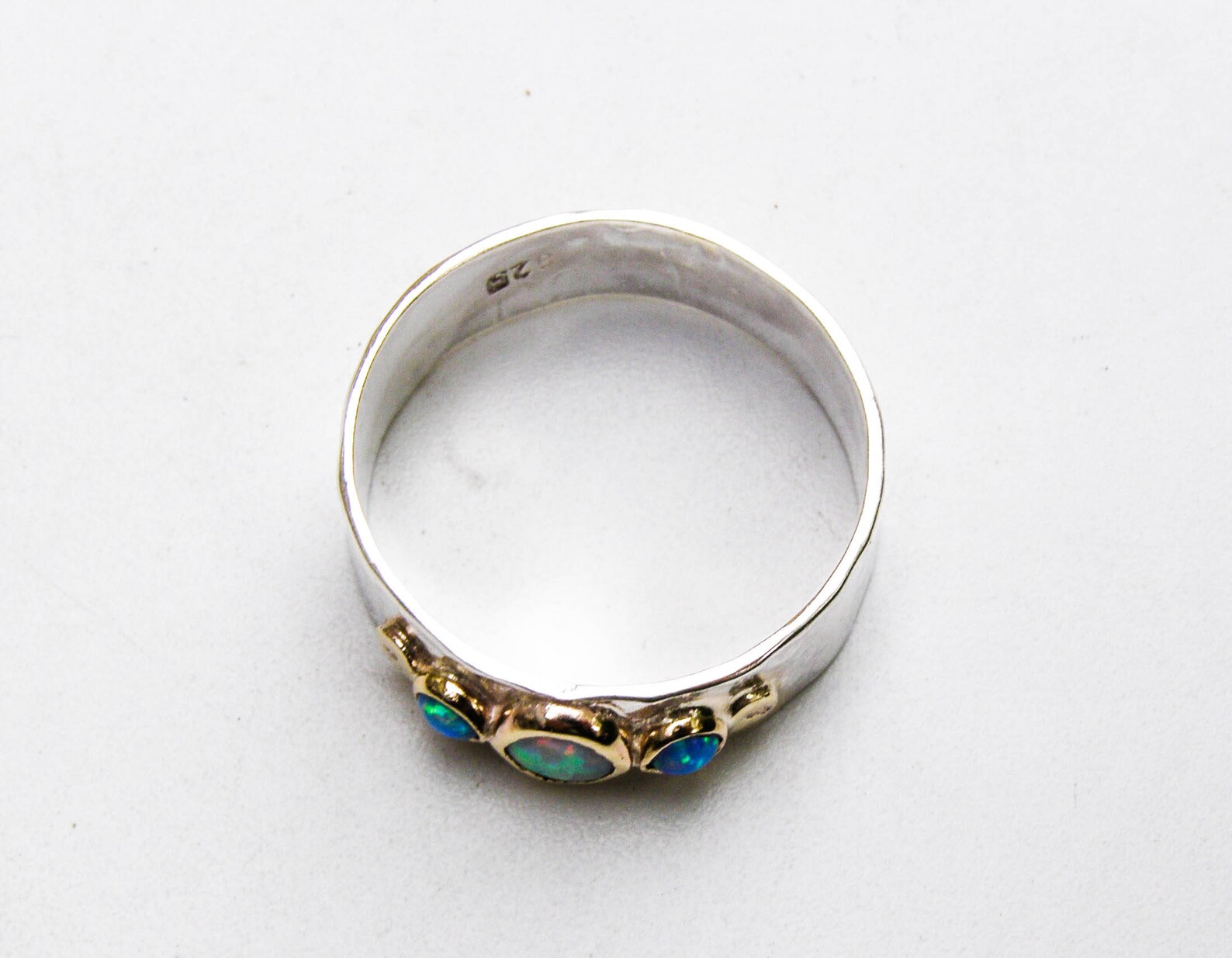 White Opal Ring multi Stone Opal Rings Silver Sterling Ring - Etsy