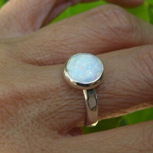 White Opal Ring, Silver Sterling Ring With White Opal Stone, Made to ...