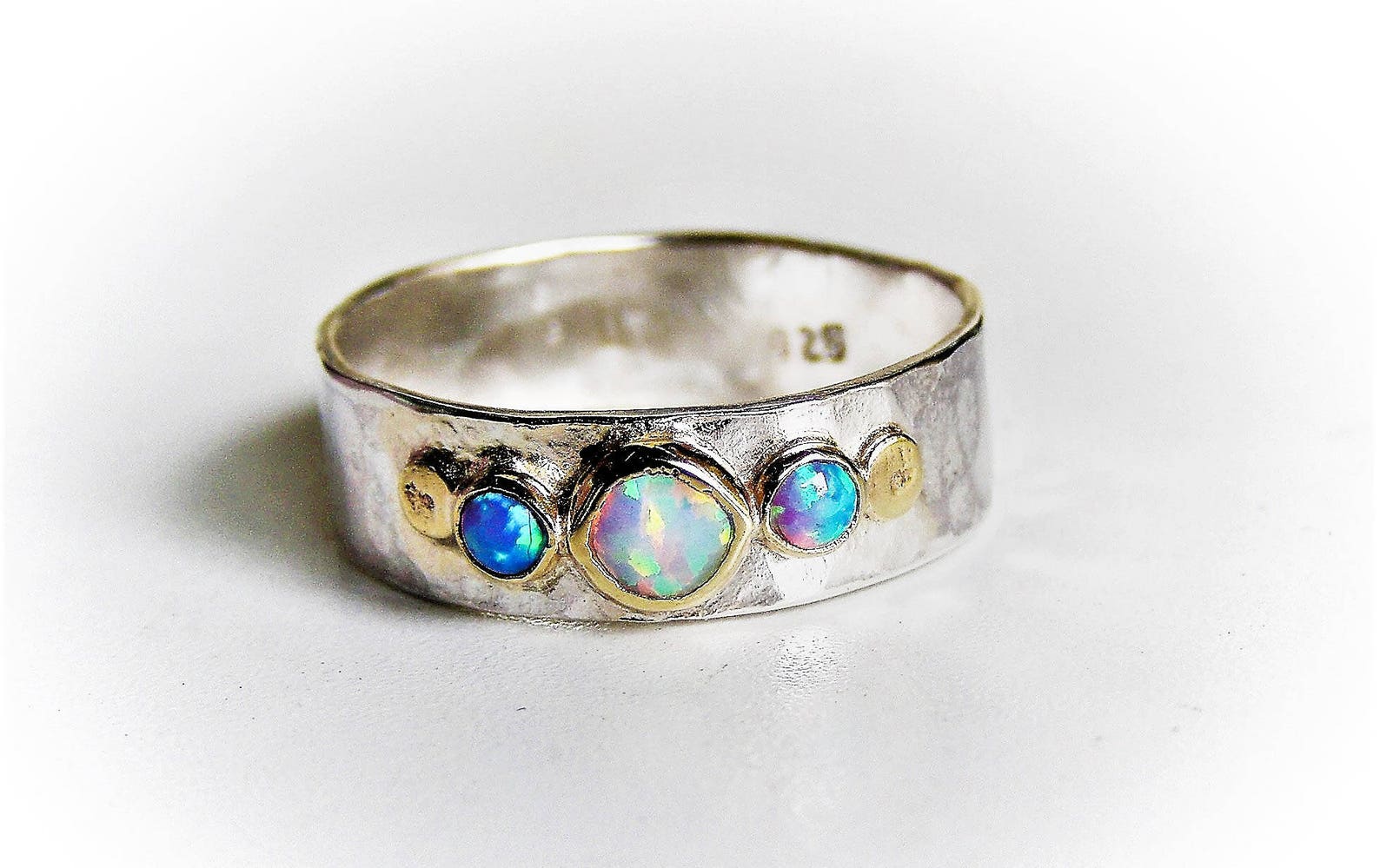 White Opal Ring multi Stone Opal Rings Silver Sterling Ring - Etsy