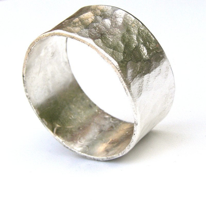 Silver Wedding Band 10mm 925 Sterling Silver Ring Eco | Etsy