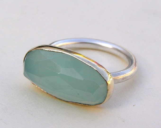 SALE Recycled Silver and 14k Yellow Gold With Blue - Etsy