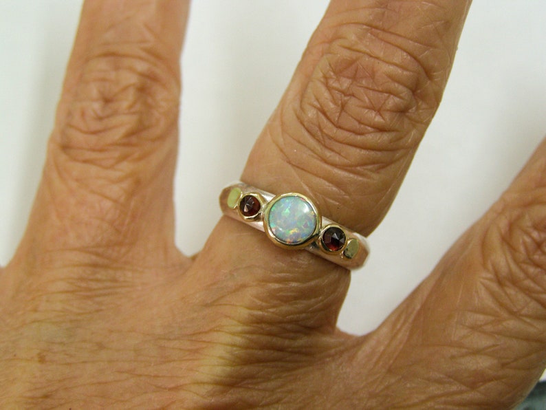 White Opal Ring, Multi Stone Rings for Women ,statement Ring, Wedding ...