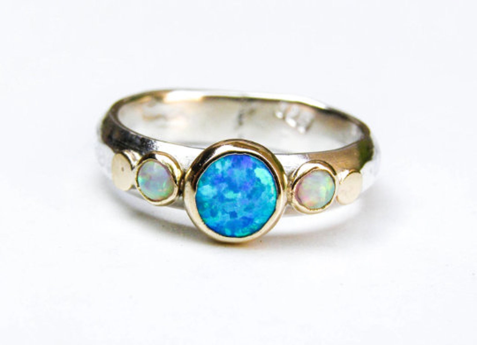 Blue Opal Ring, Multi Stone Rings for Women ,statement Ring, Wedding ...