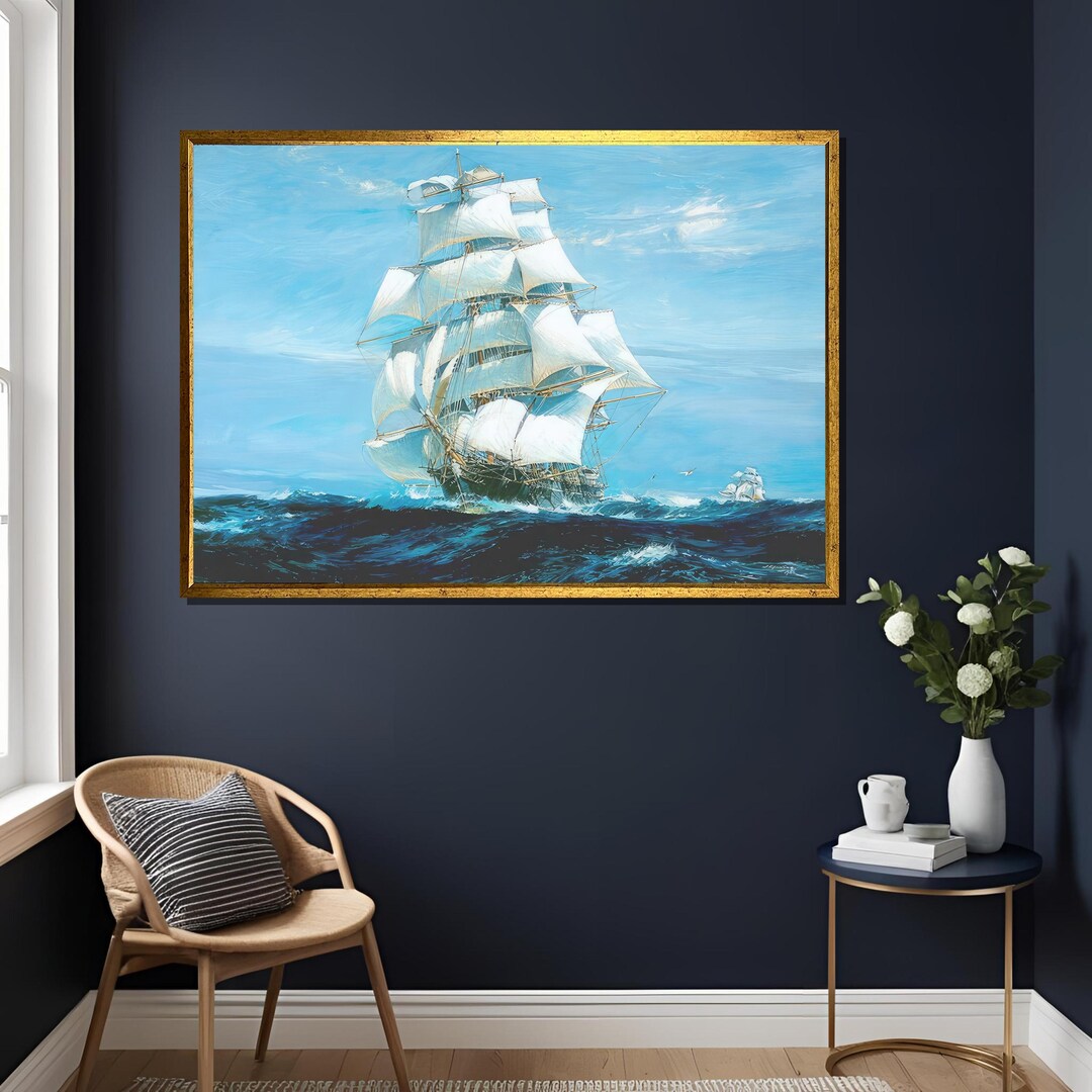Vintage China Tea Clippers Canvas Print, Jack Spurling Nautical ...