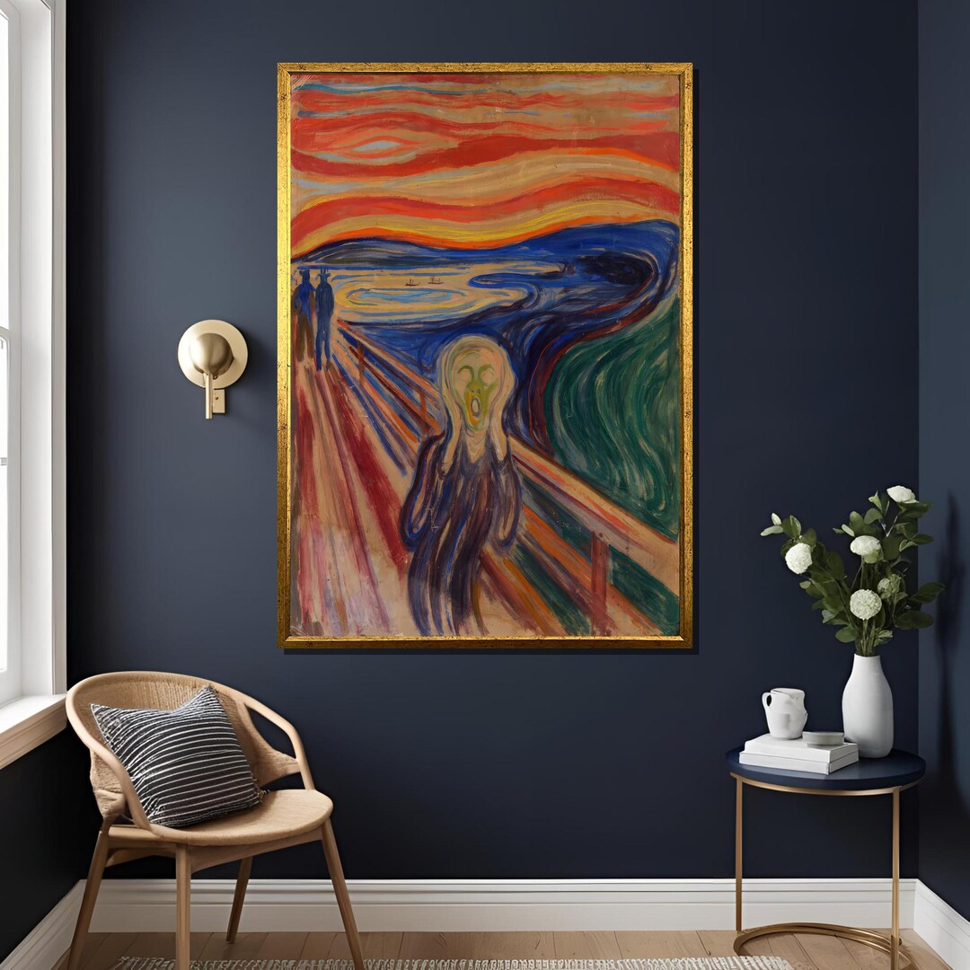 The Scream by Edvard Munch Canvas Print | Expressionist Wall Art - Etsy