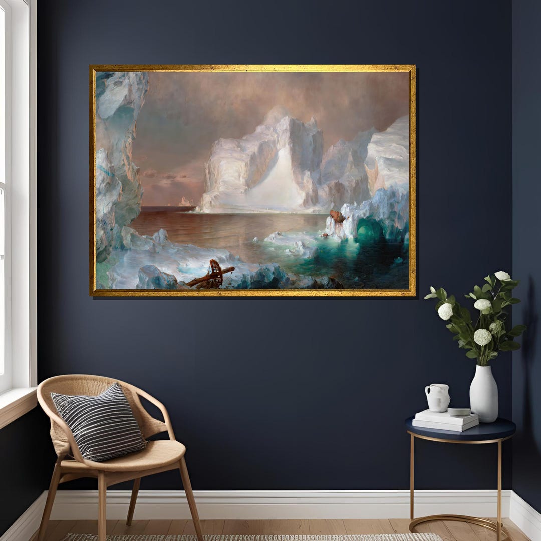 Frederic Edwin Church 'the Icebergs' Canvas Art Print – Hudson River ...