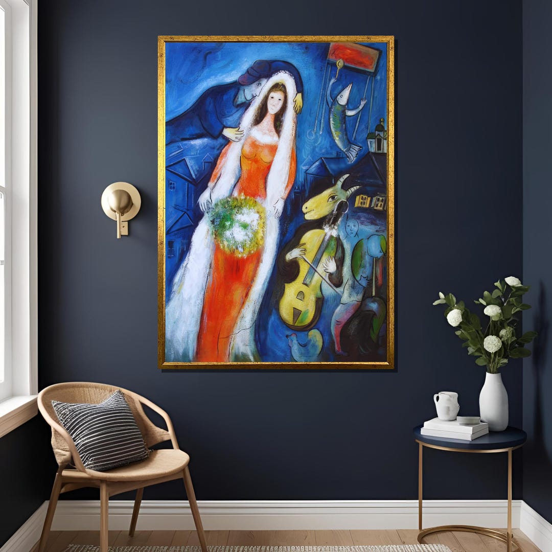 Marc Chagall 'the Bride' Art Print – Surrealist French Painting - Etsy