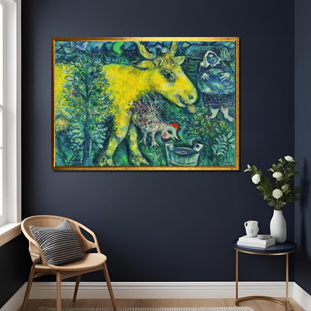 Marc Chagall 'the Farm, the Village' Surrealist Art Canvas Print - Etsy UK