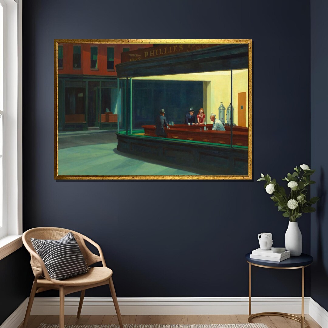 Edward Hopper Nighthawks Canvas Print, Vintage American Art, Diner ...
