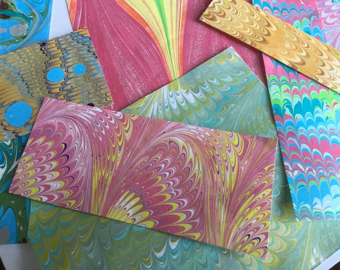 Hand-marbled Paper Imported From Italy Striped Moire Green - Etsy